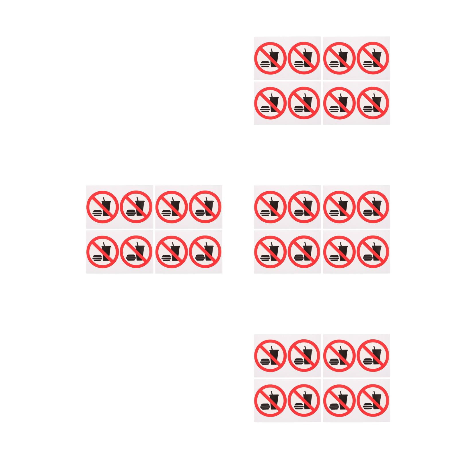 Masteelf 16 pcs No Food Or Drink Sign Sticker Self Adhesive Decal For ...