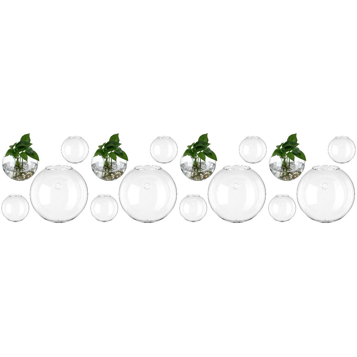 Masteelf 16 pcs Glass Wall Planters Globe Propagation Station Terrarium ...