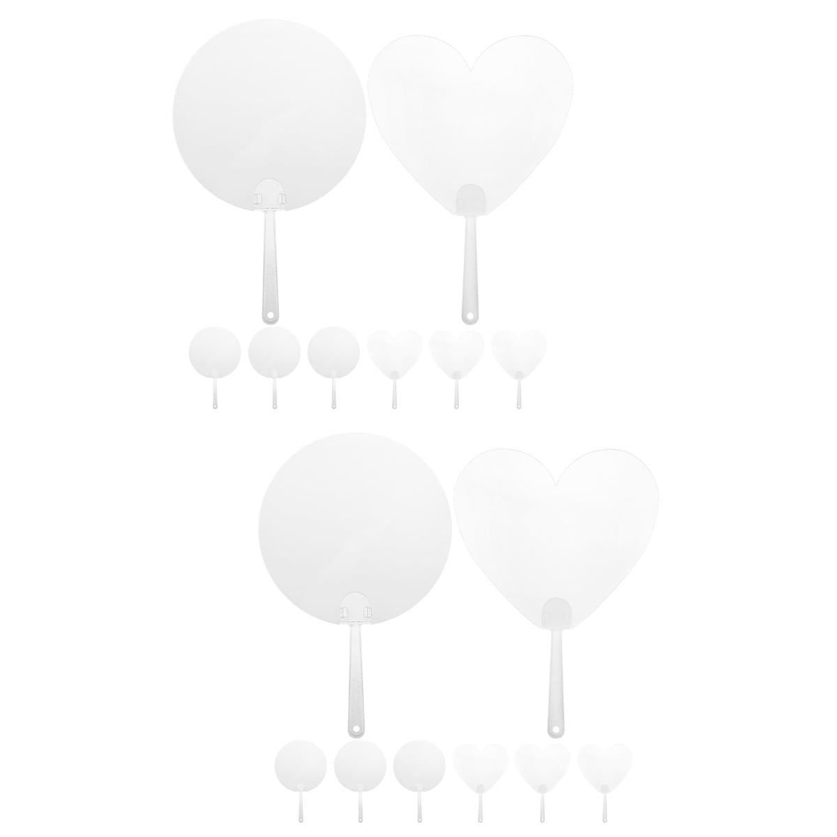 Masteelf 16 pcs Transparent Hand Fan Blank Fans Painting Hand Fans ...