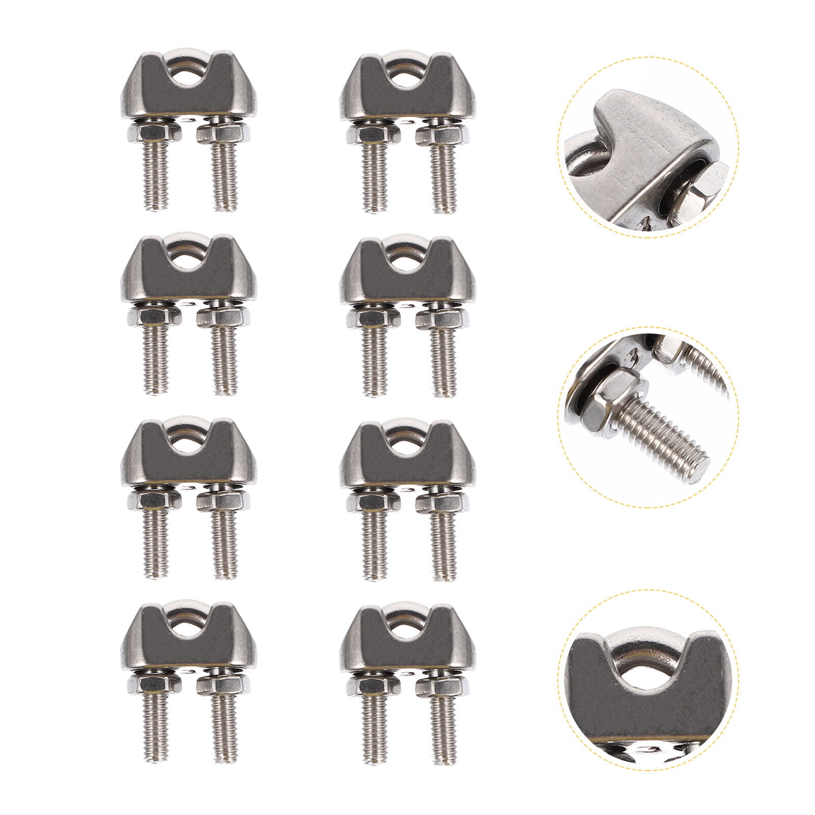 Masteelf 16Pcs U Shape Wire Rope Clips Steel Wire Rope Clamps Cable ...