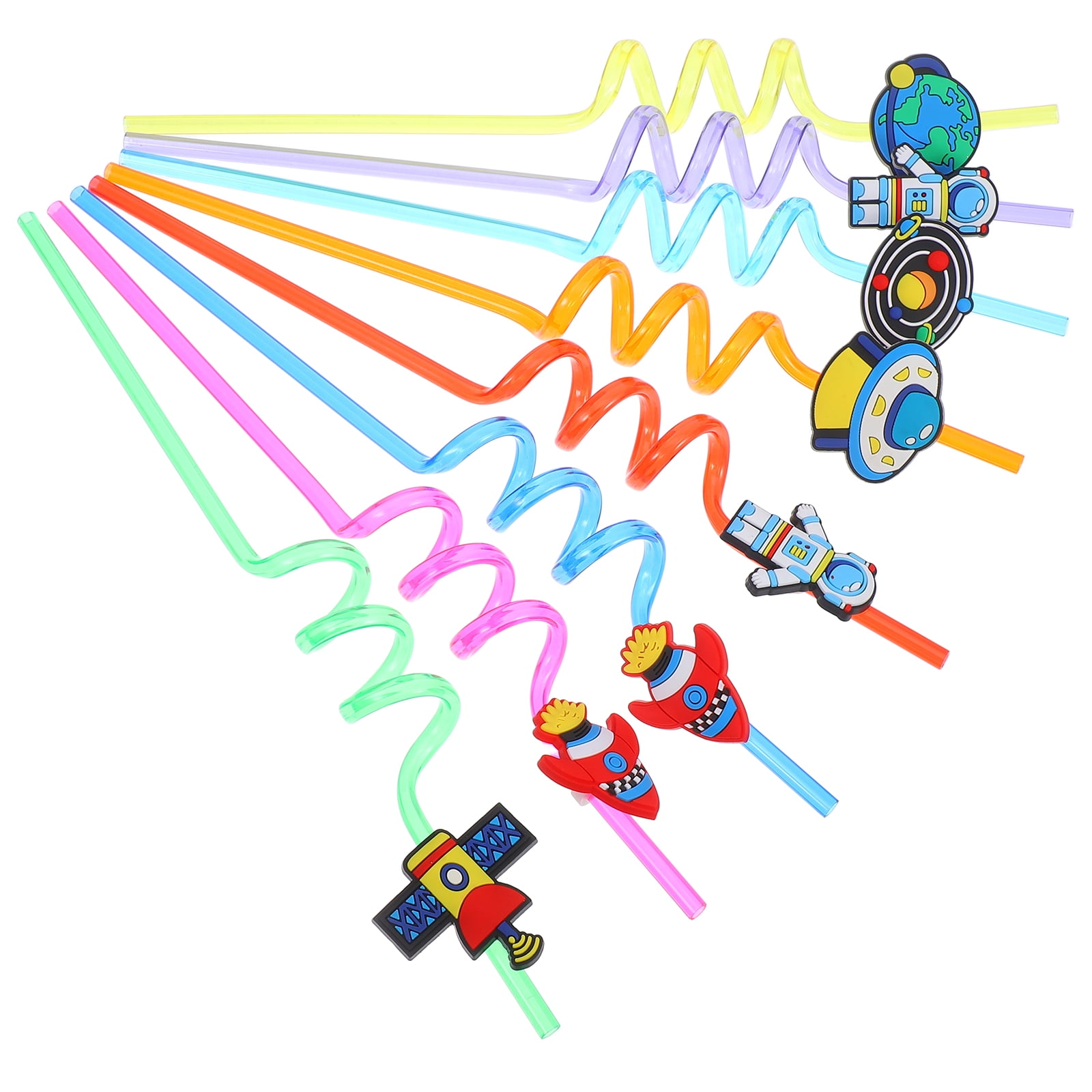 Masteelf 16pcs Drinking Straws Outer Space Party Straws Reusable Straws ...