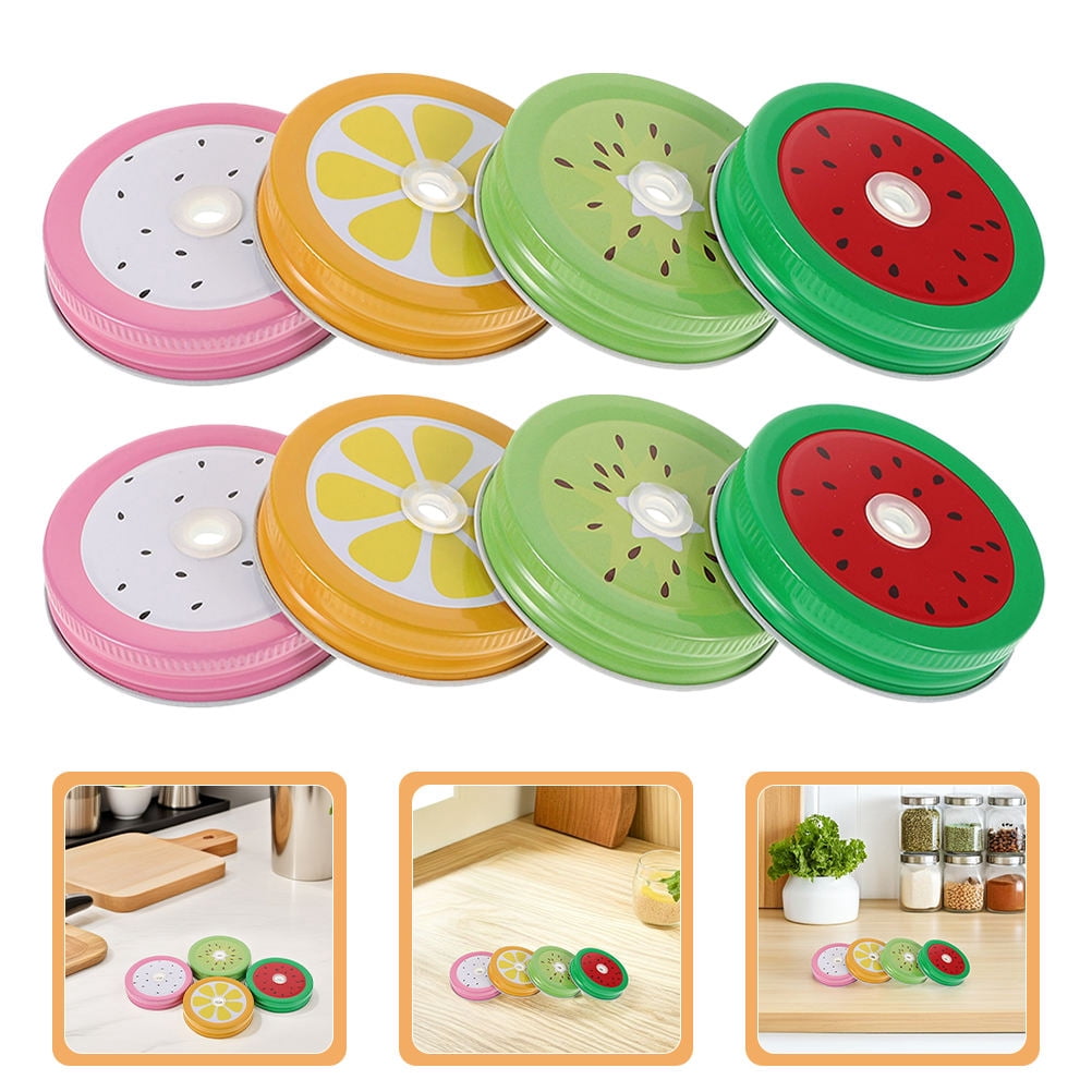 Masteelf 16pcs Jar Lids with Straw Hole Decorative Jar Drinking Lids ...