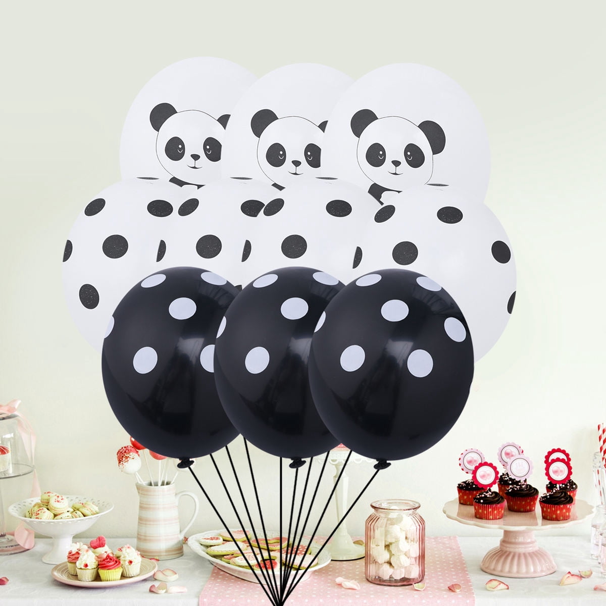 Masteelf 16pcs/Set 12inch Panda Printed Latex Balloons Cartoon Balloons ...