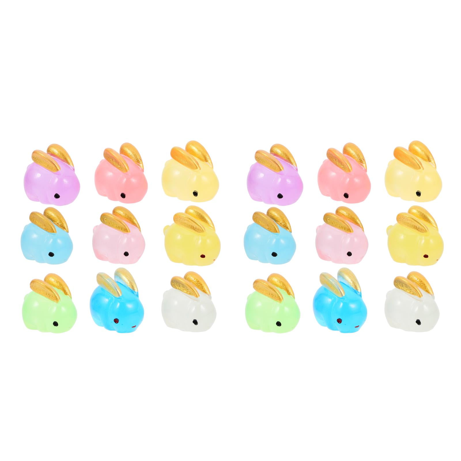Masteelf 18 Pcs Miniature Rabbit Figurines Glowing in The Dark Bunny ...