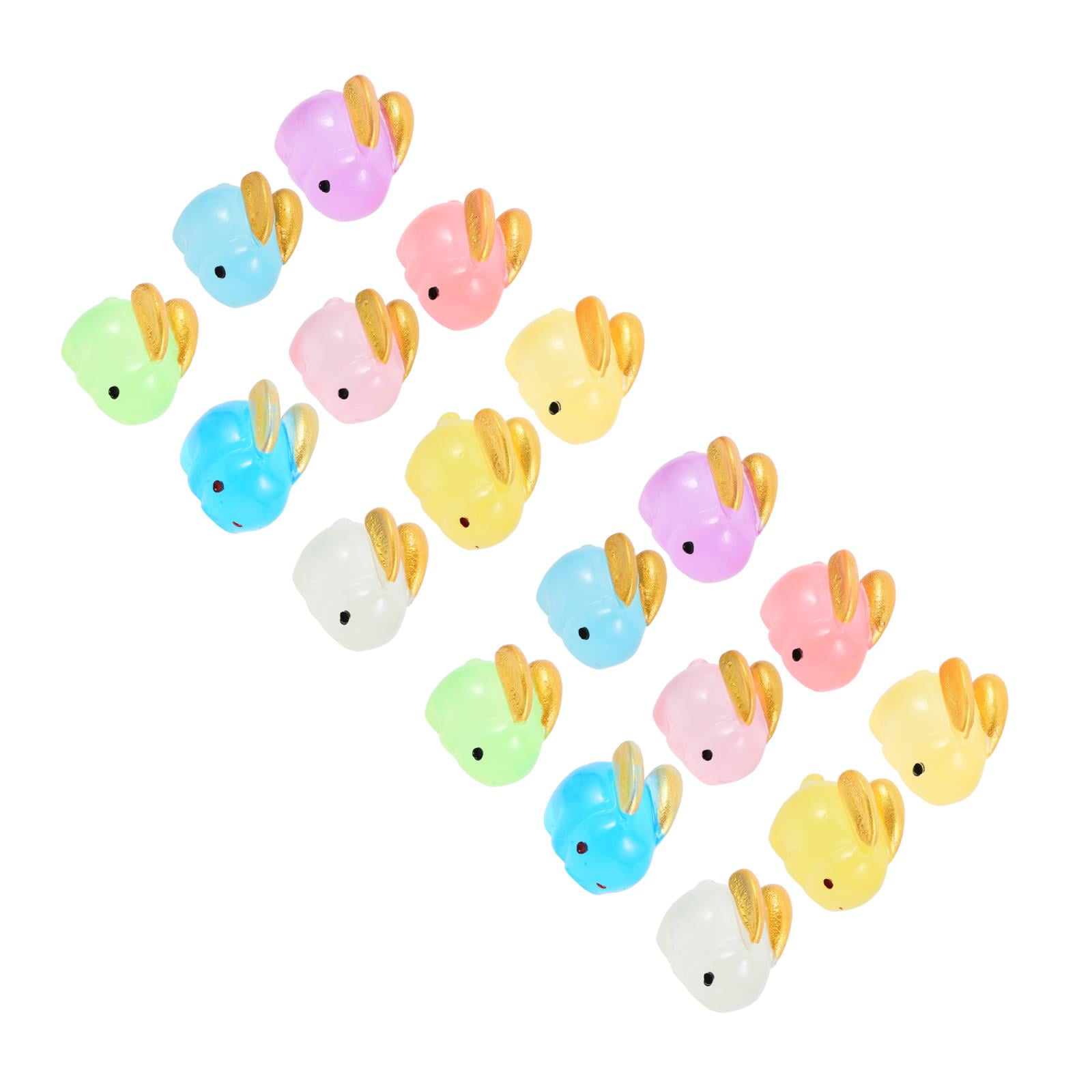 Masteelf 18 Pcs Miniature Rabbit Figurines Glowing in The Dark Bunny ...