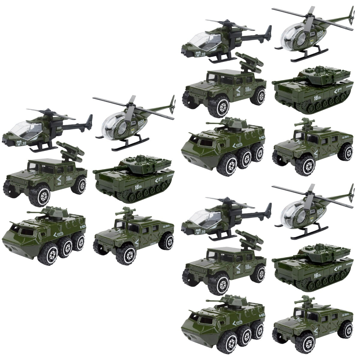 Masteelf 18 pcs 1:87 Alloy Sliding Car Model Set Alloy Vehicle Mini ...