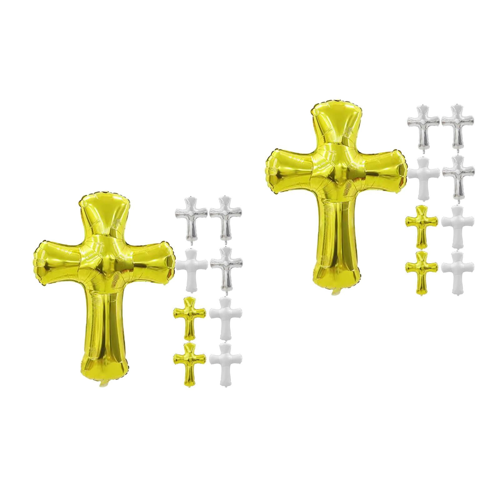 Masteelf 18 pcs Cross Shape Balloon Jumbo Baptism Balloons Christmas ...