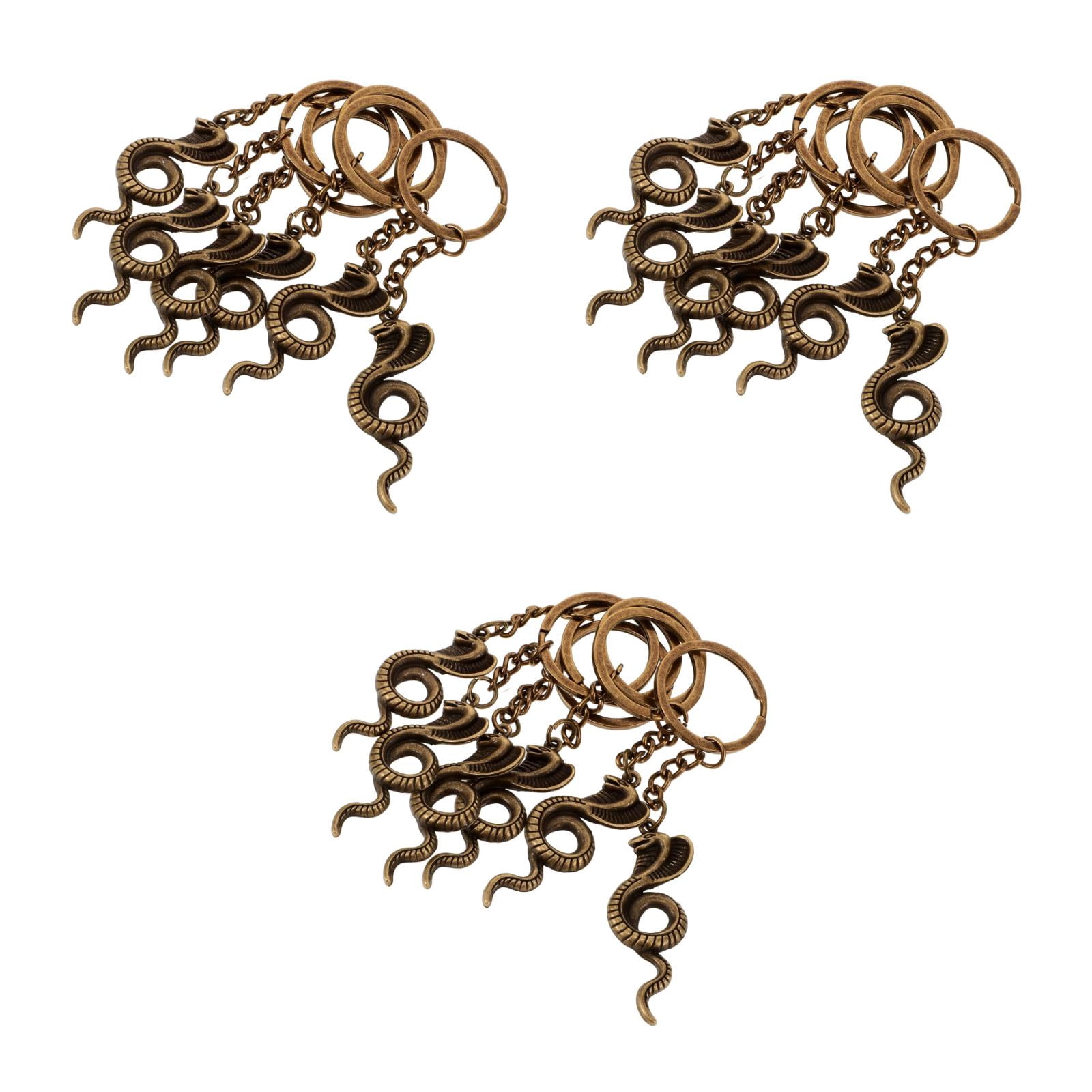 Masteelf 18 pcs Feng Shui Snake Statue Keychain Zodiac Snake Charms ...