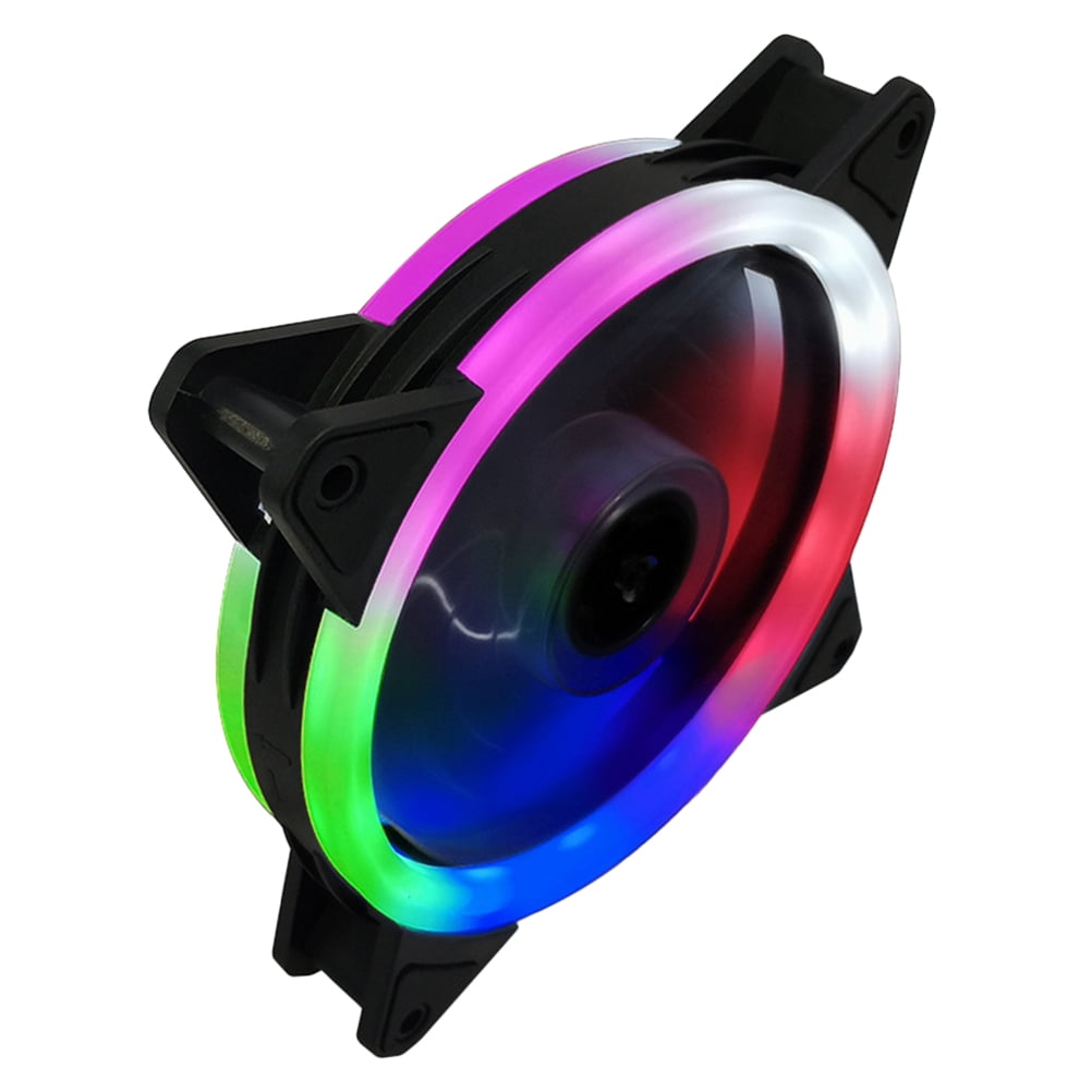 Masteelf 1PC 12CM Mute Computer Fan Cool LED Computer Fan Double ...