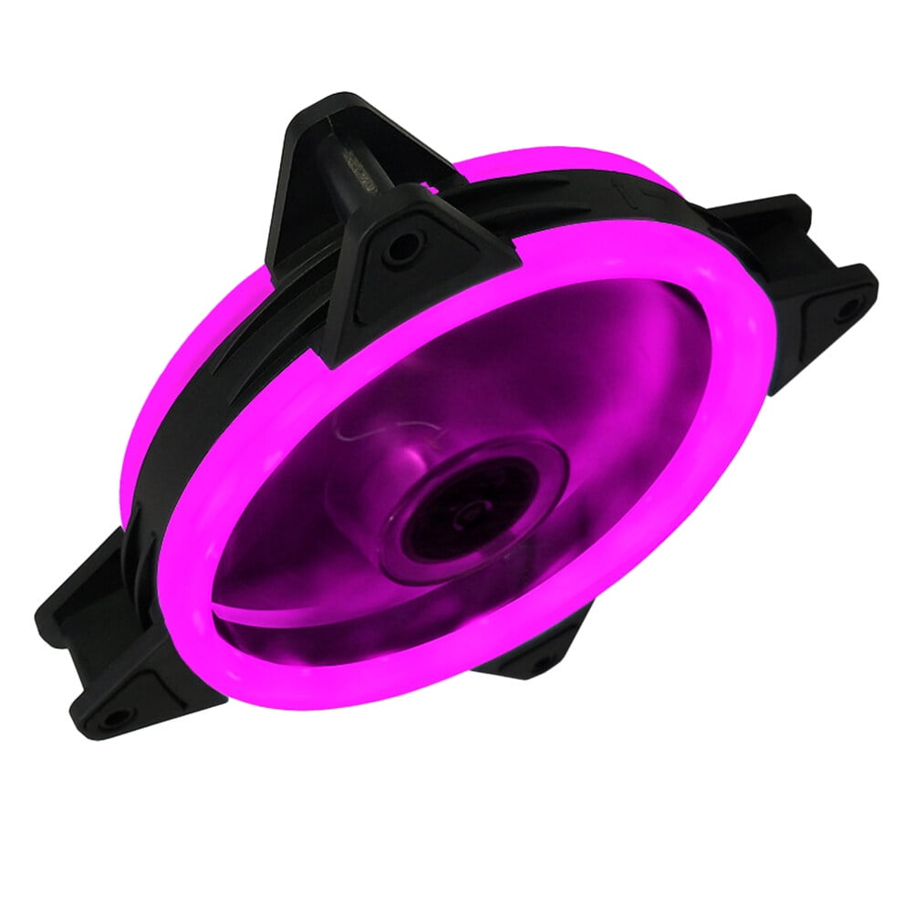 Masteelf 1PC 12CM Mute Computer Fan Cool LED Computer Fan Double ...