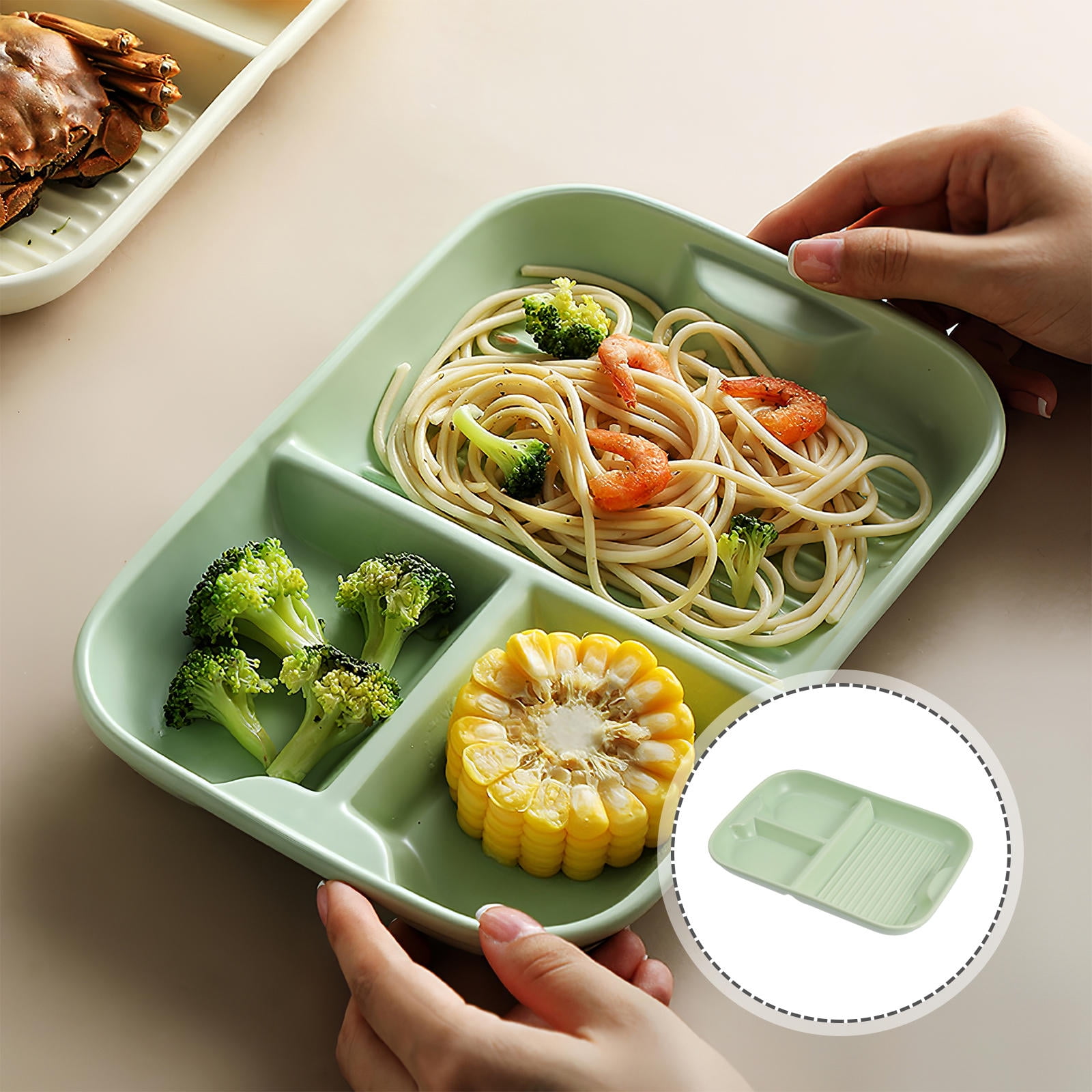 Masteelf 1Pack Divided Serving Plates In Green For Neatly Arranging ...