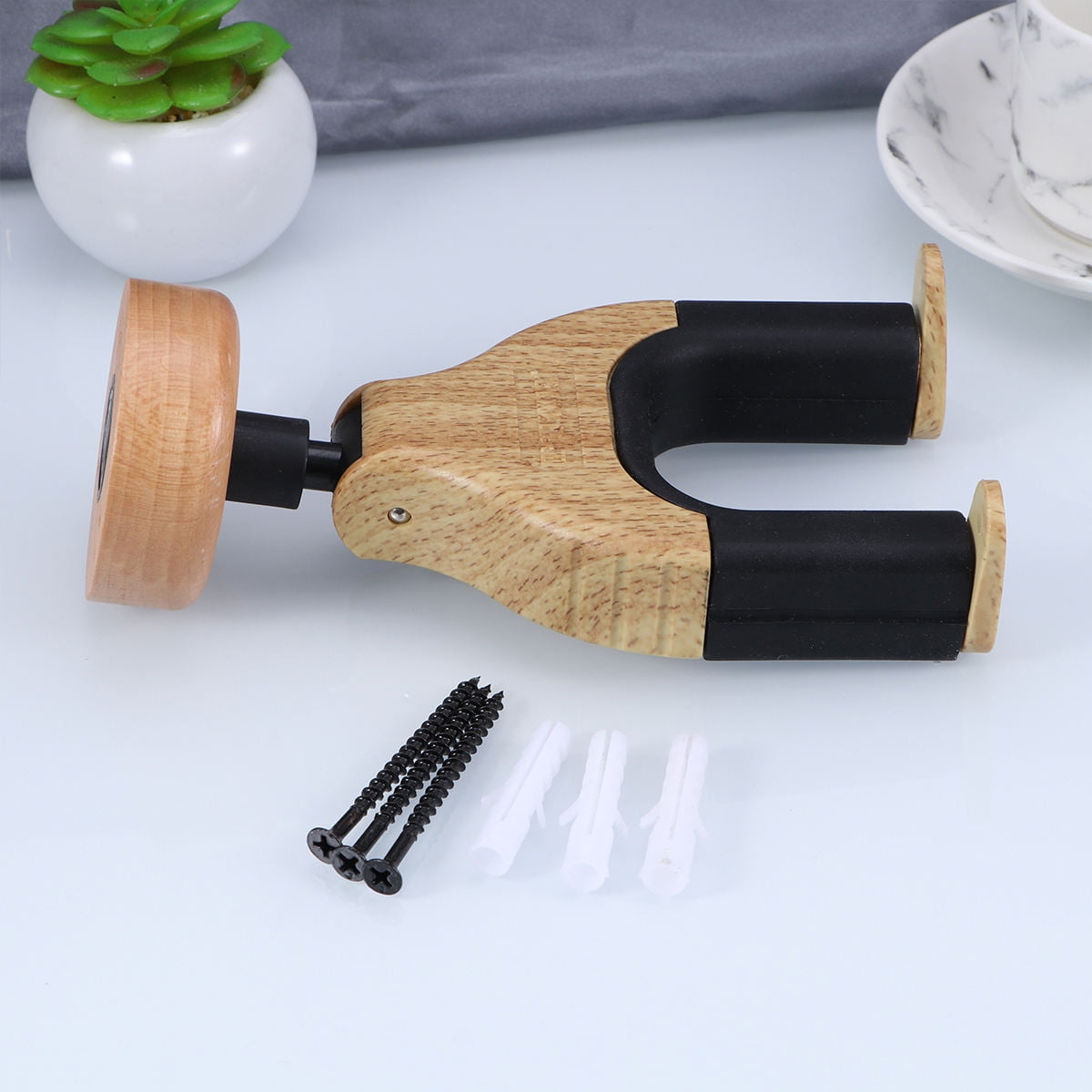 Masteelf 1Pack Guitar Wall Rack Wood Finish For Guitar Owners Wall ...
