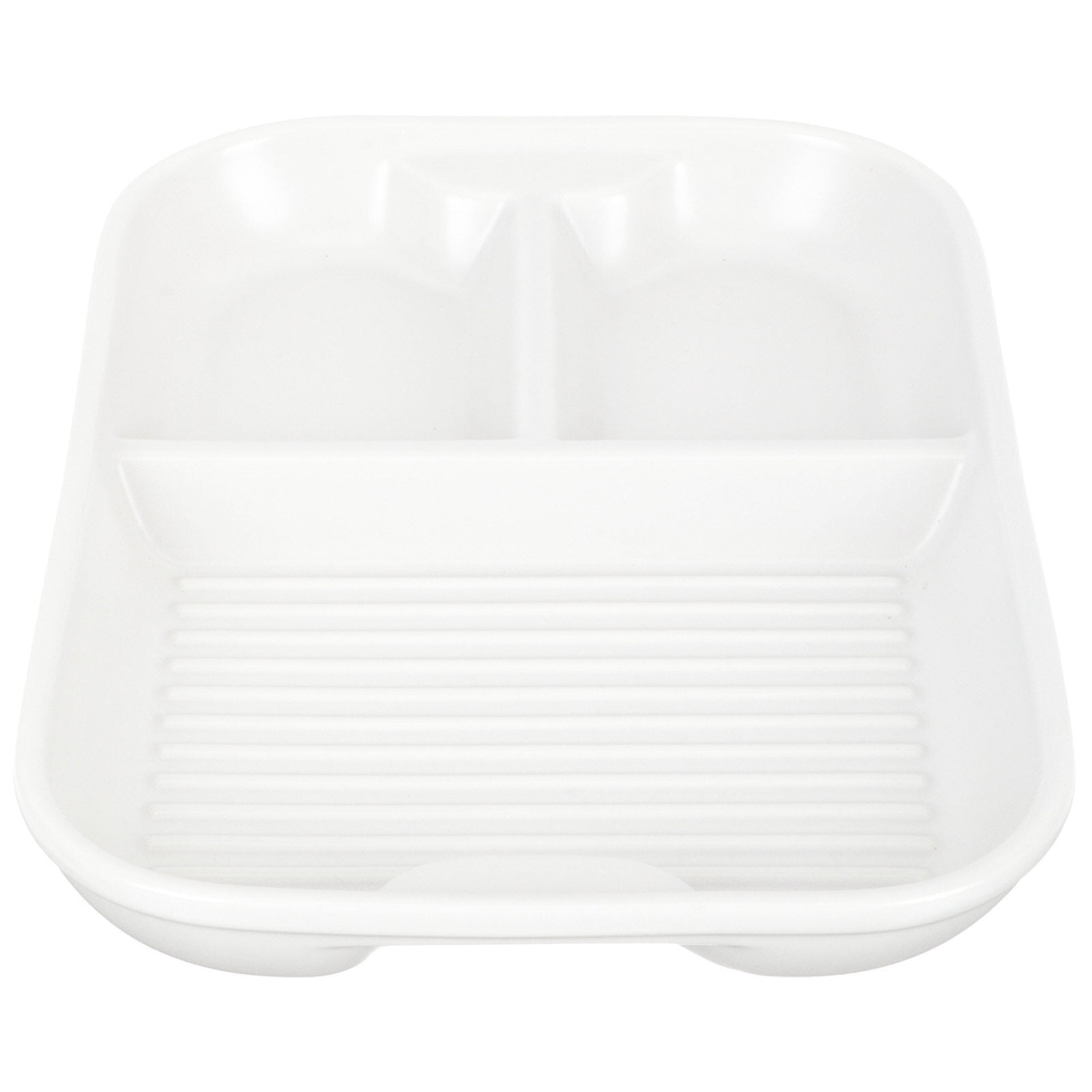 CTIRCHIU Separated Eating Plate Ceramic Compartment Plate Grayish White ...