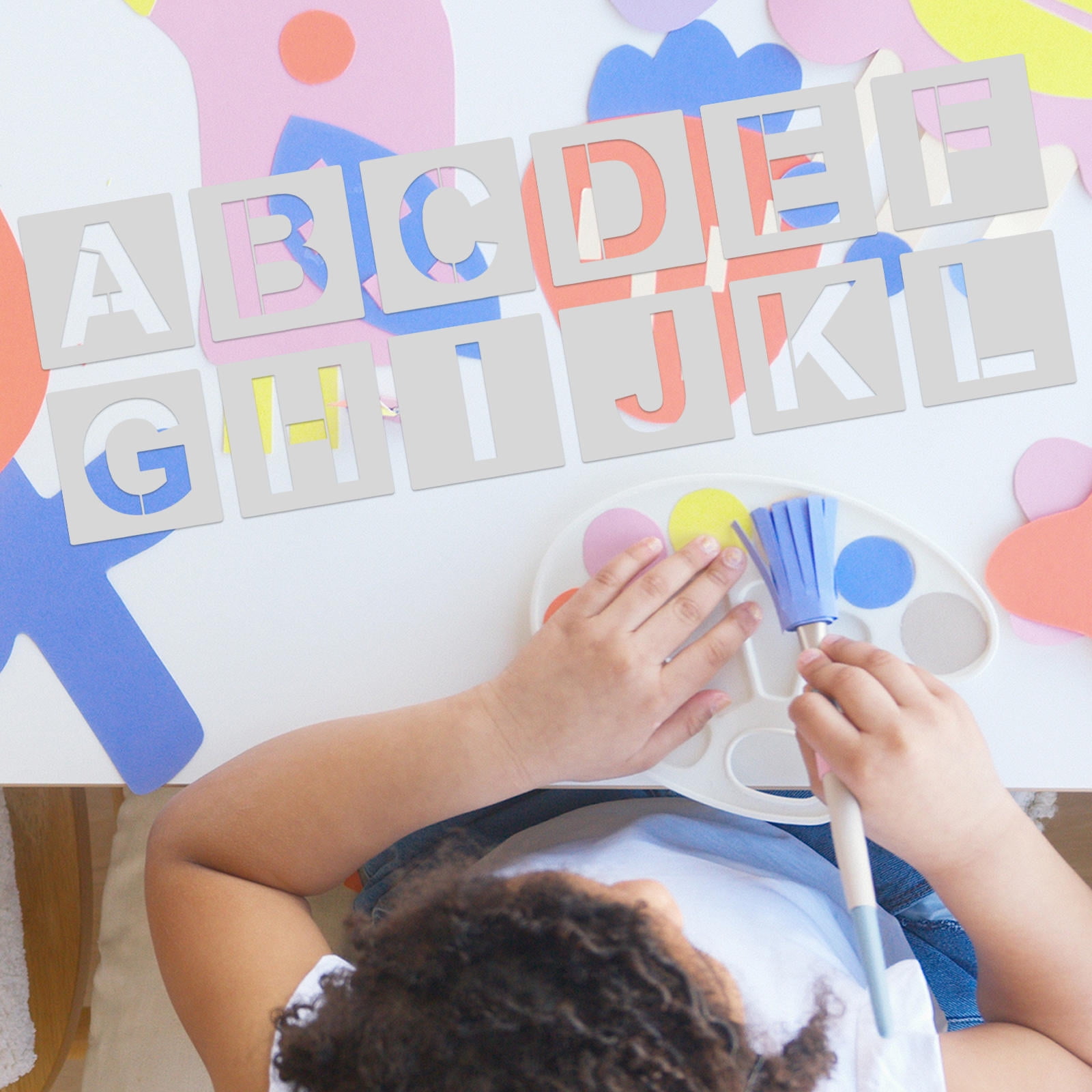 Masteelf 1Set Reusable Alphabet and Number Stencils for Kids DIY Blank ...