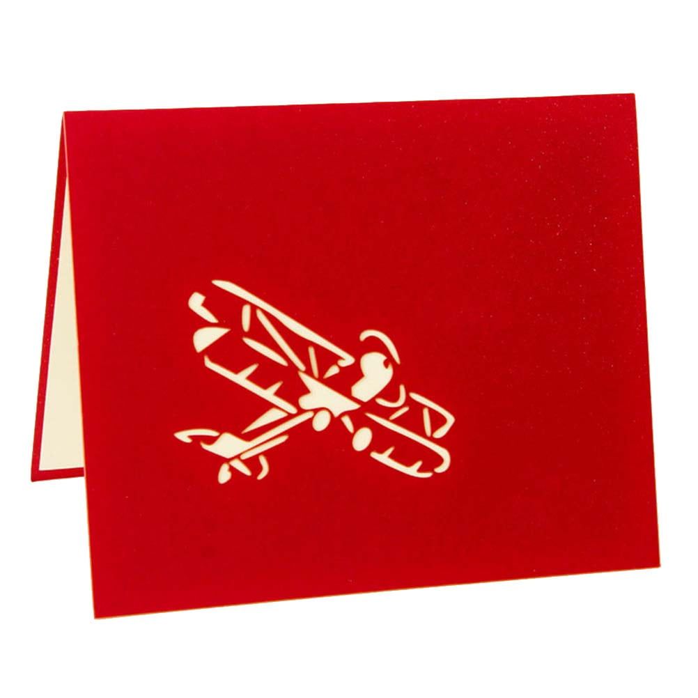 Masteelf 1pc 3D Up Greeting Creative Greeting Message Airplane Model ...