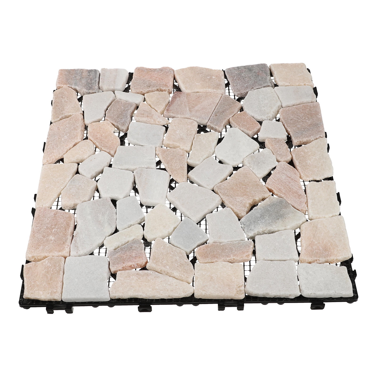 Masteelf 1pc Real Stone Interlocking Floor Tile Sliced Stone Tile for ...