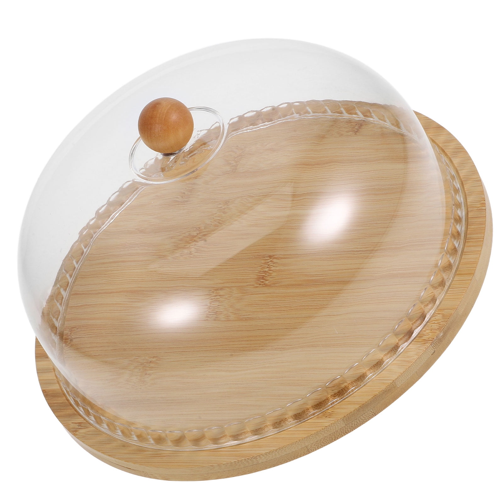 Masteelf 1set Clear Glass Cake Stand With Dome Cover Round Dessert ...