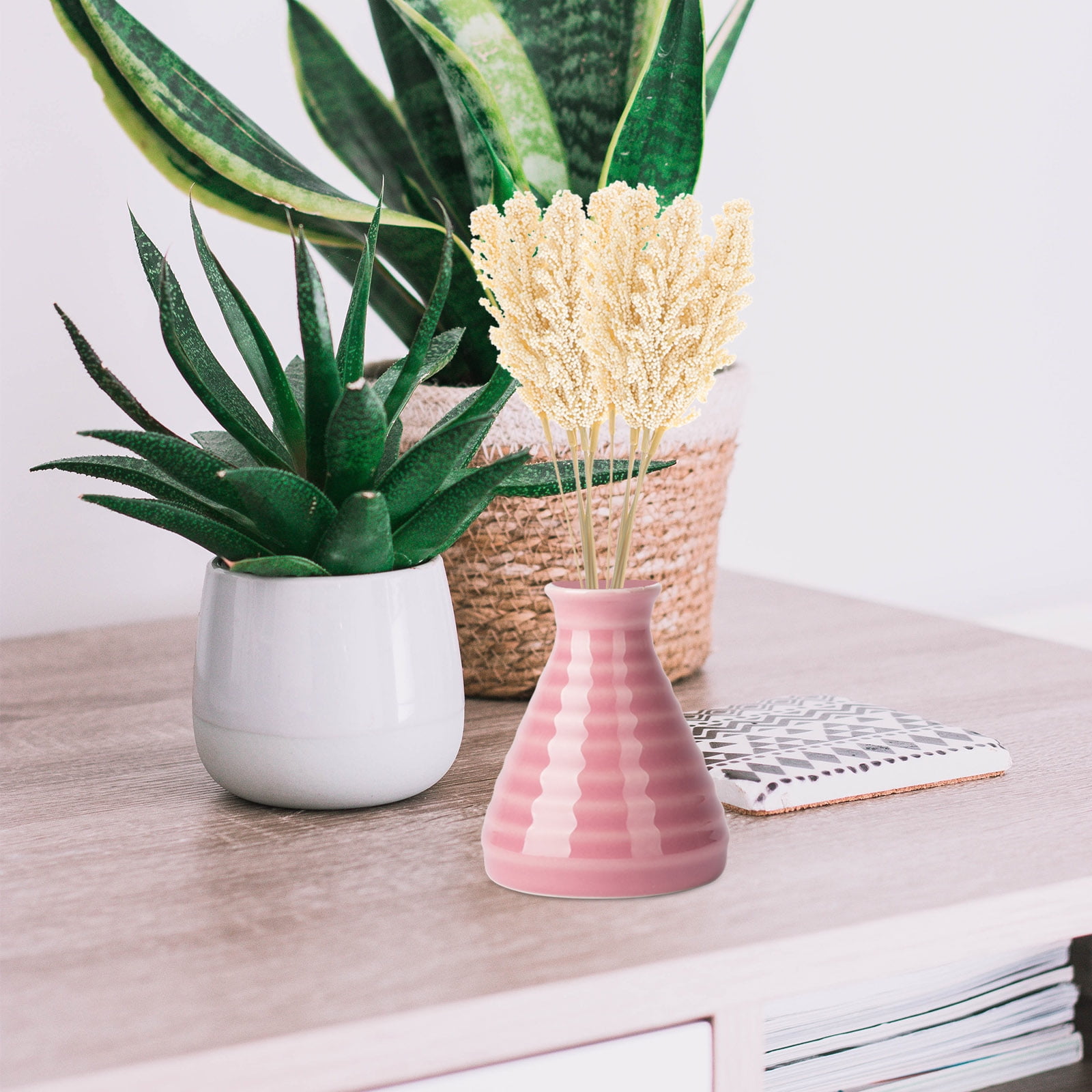 Masteelf 2 Bunches Wheat Decor Dried Wheat Stalks Fake Wheat Artificial ...