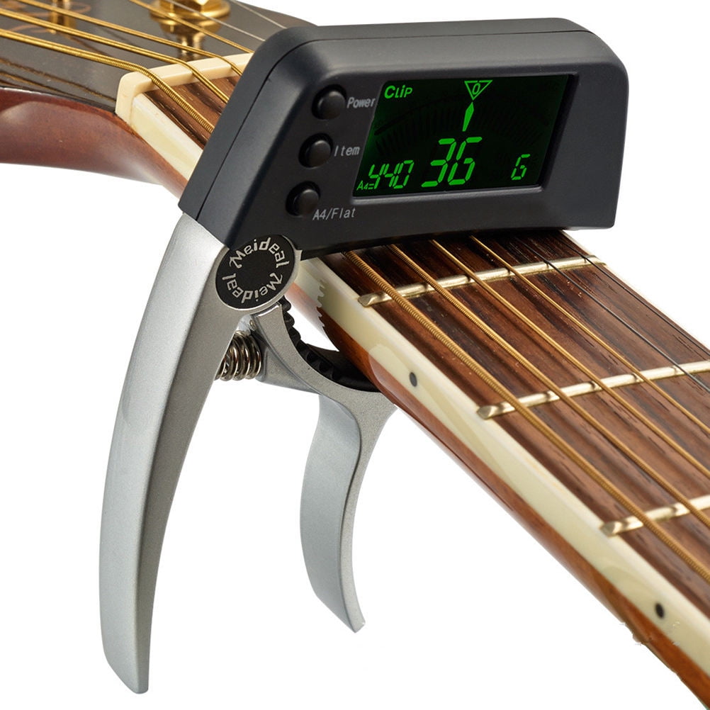 Masteelf 2 In 1 Electric Digital LCD Guitar Tuner and Capo Clip on ...