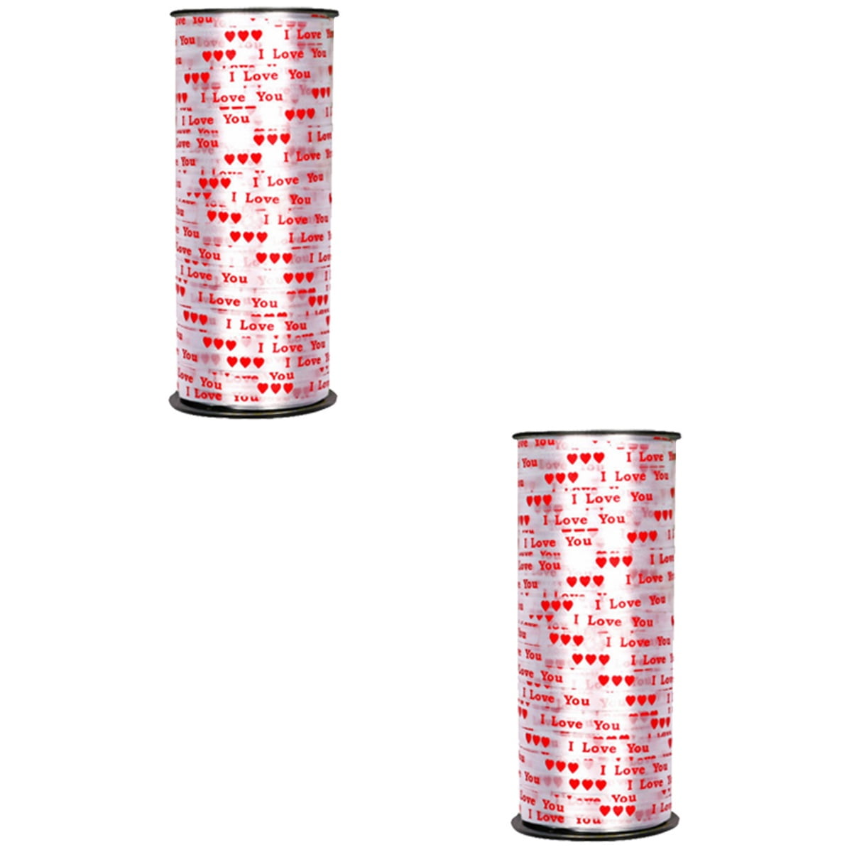 Masteelf 2 PCS 100 Yard I LOVE YOU Crimped Curling Ribbon Roll Silver ...