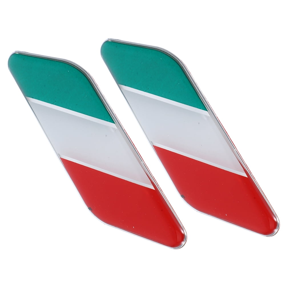 Masteelf 2 Pairs Aluminum Alloy Italian Flag Car Sticker for Vehicle ...