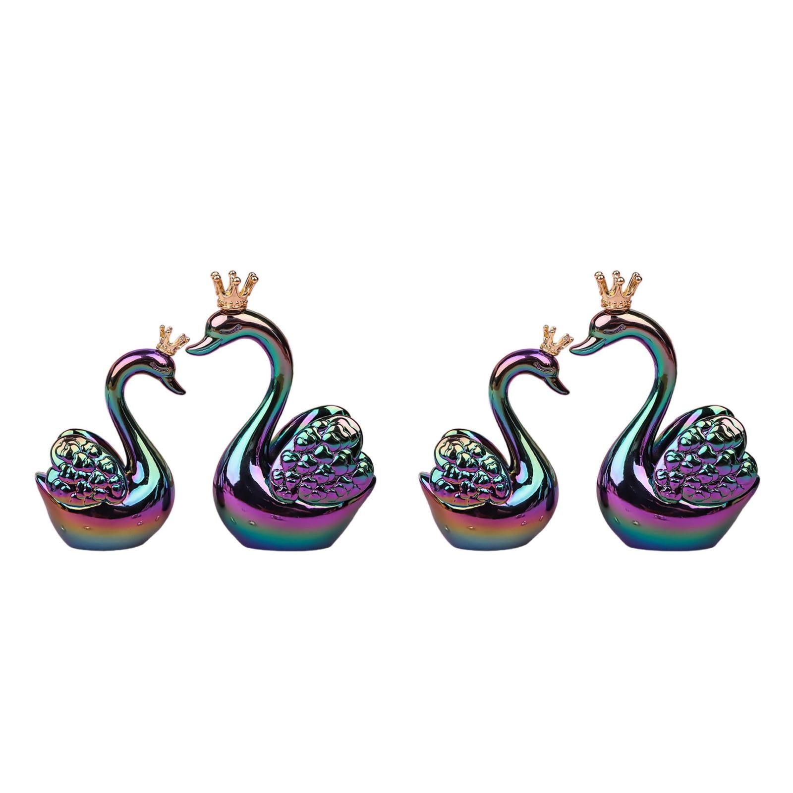 Masteelf 2 Pairs Resin Craft Swan Statues Swan Couple Sculpture Car ...