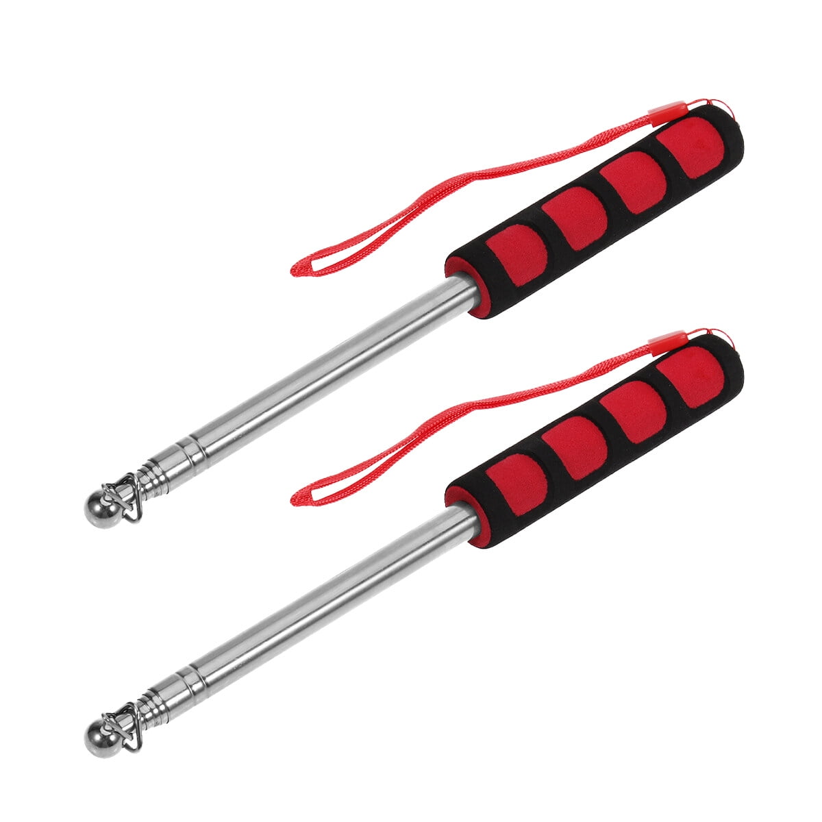 Masteelf 2 Pcs 1.2M Stainless Steel Flag Pole Hand-held Teaching Rod Guide Telescopic Flagpole ...