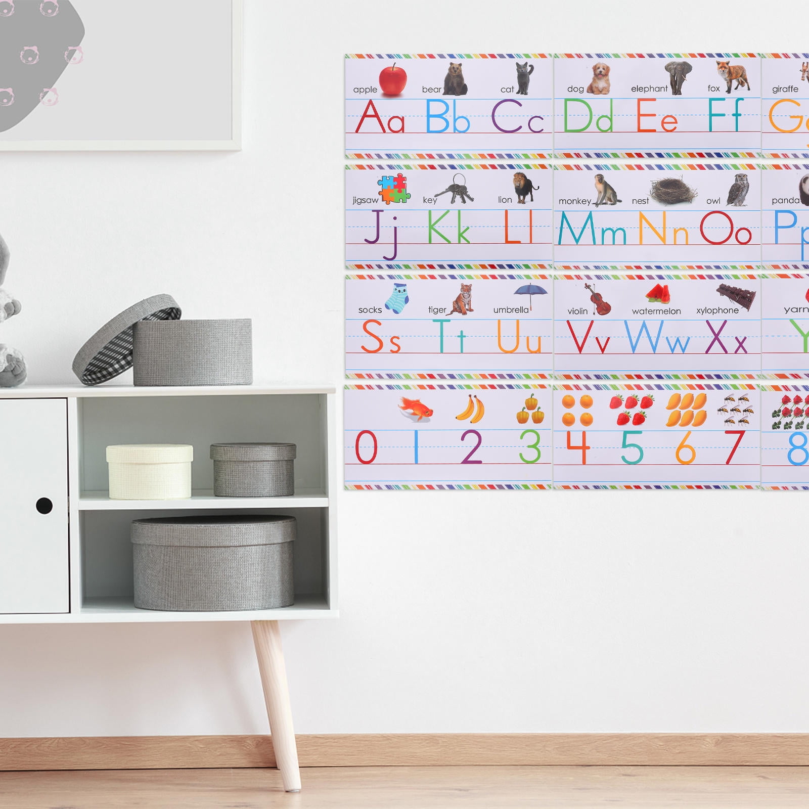 Masteelf 2 Pcs Abc Chart for Classroom Wall Alphabet Cards Preschool ...