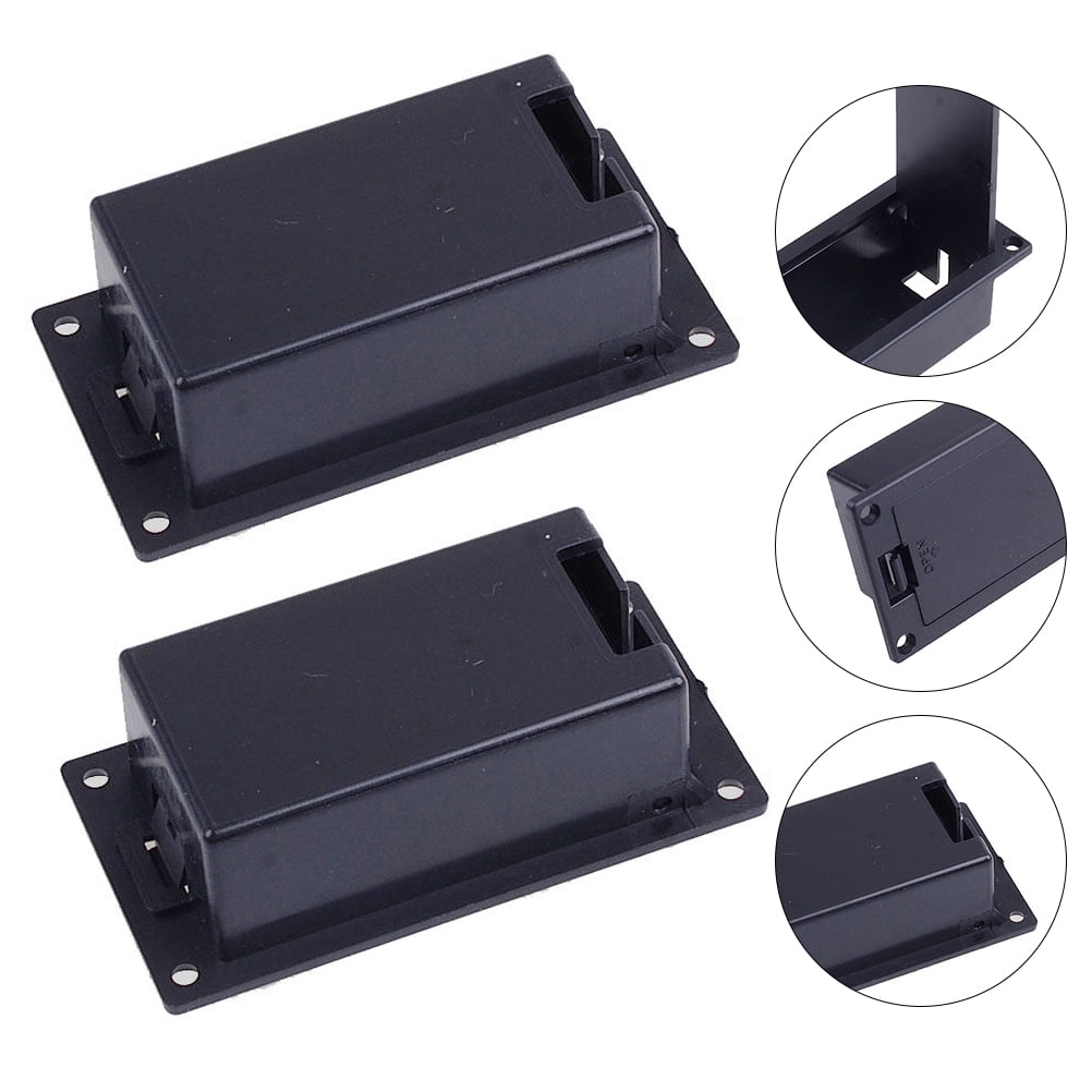Masteelf 2 Pcs Battery Compartment for Active Bass Pickup Guitar Black ...