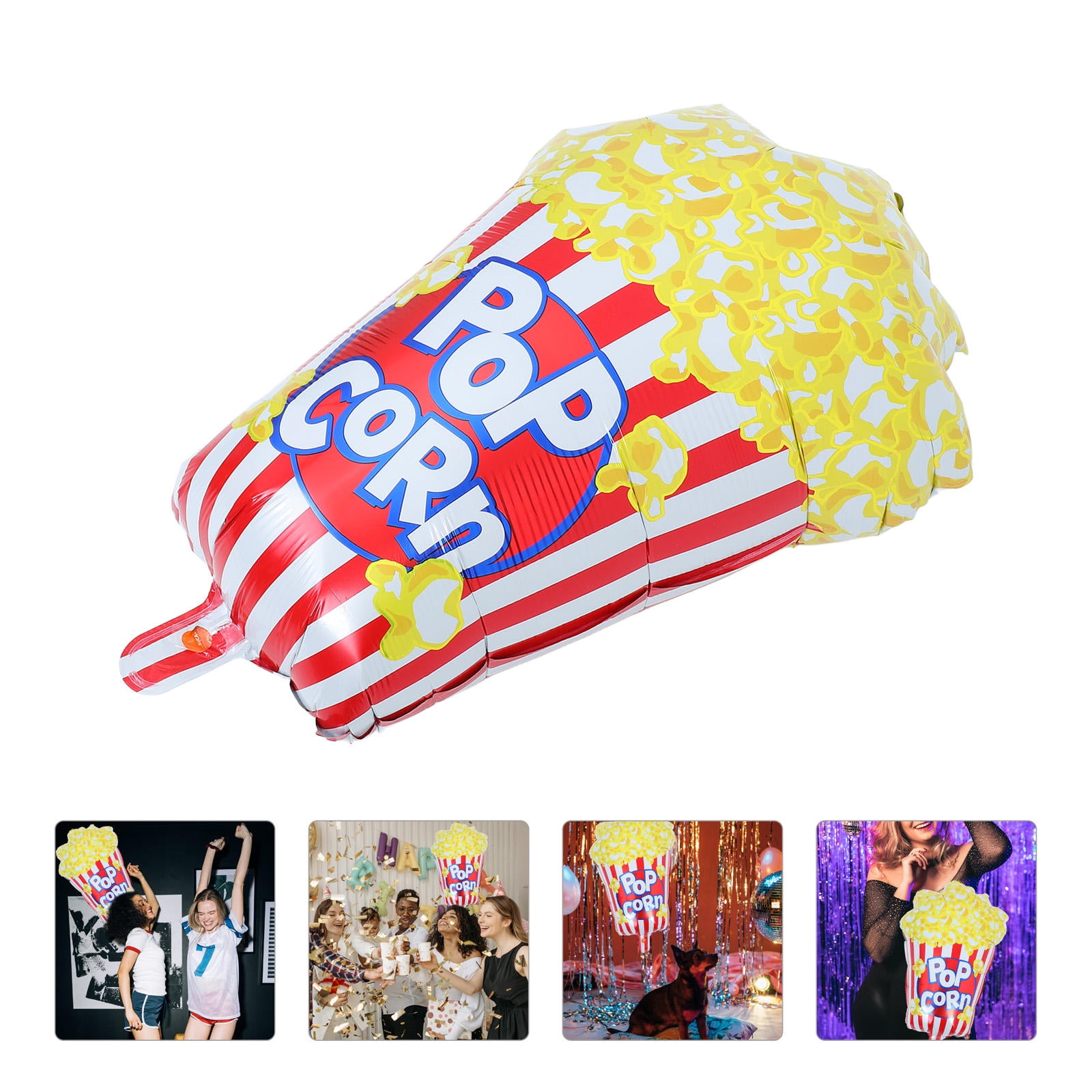 Masteelf 2 Pcs Big Popcorn Balloon Movie Night Party Decoration Cartoon ...