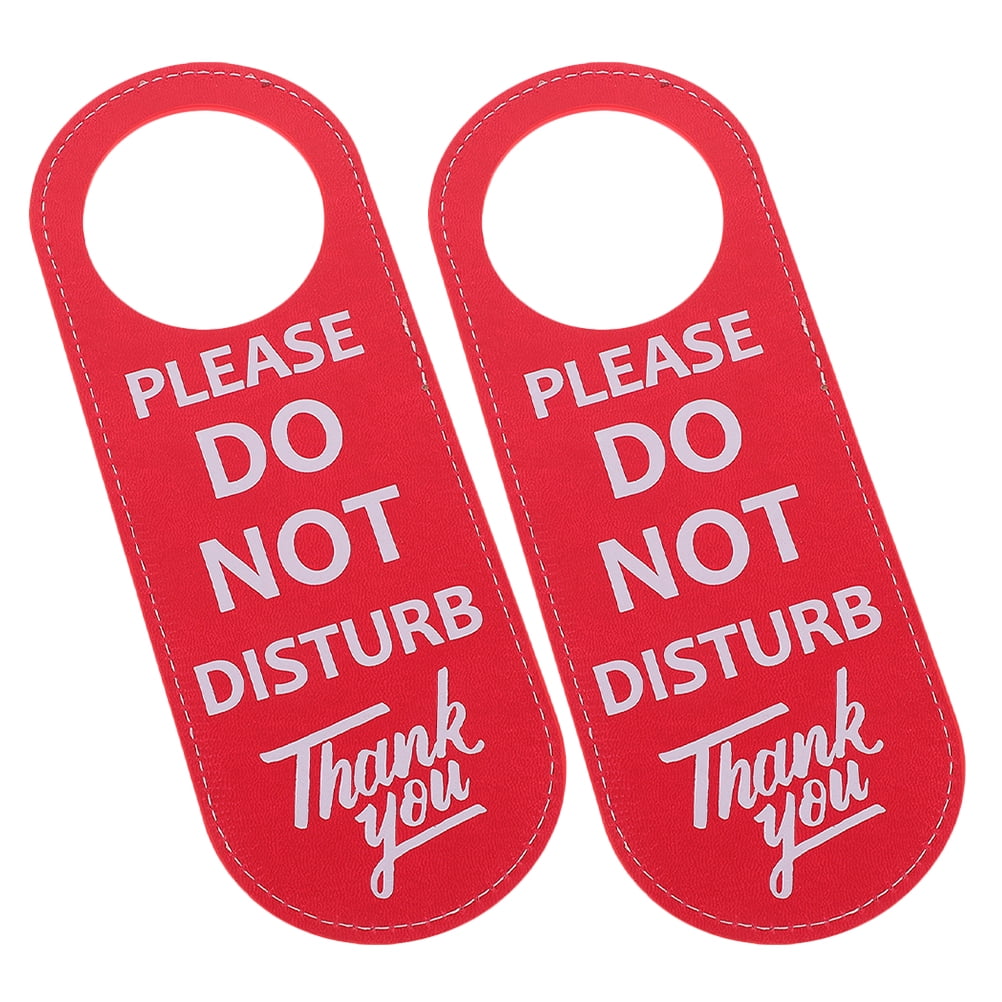 Red PU Do Not Disturb Door Sign with Double Sided Design for Decoration ...