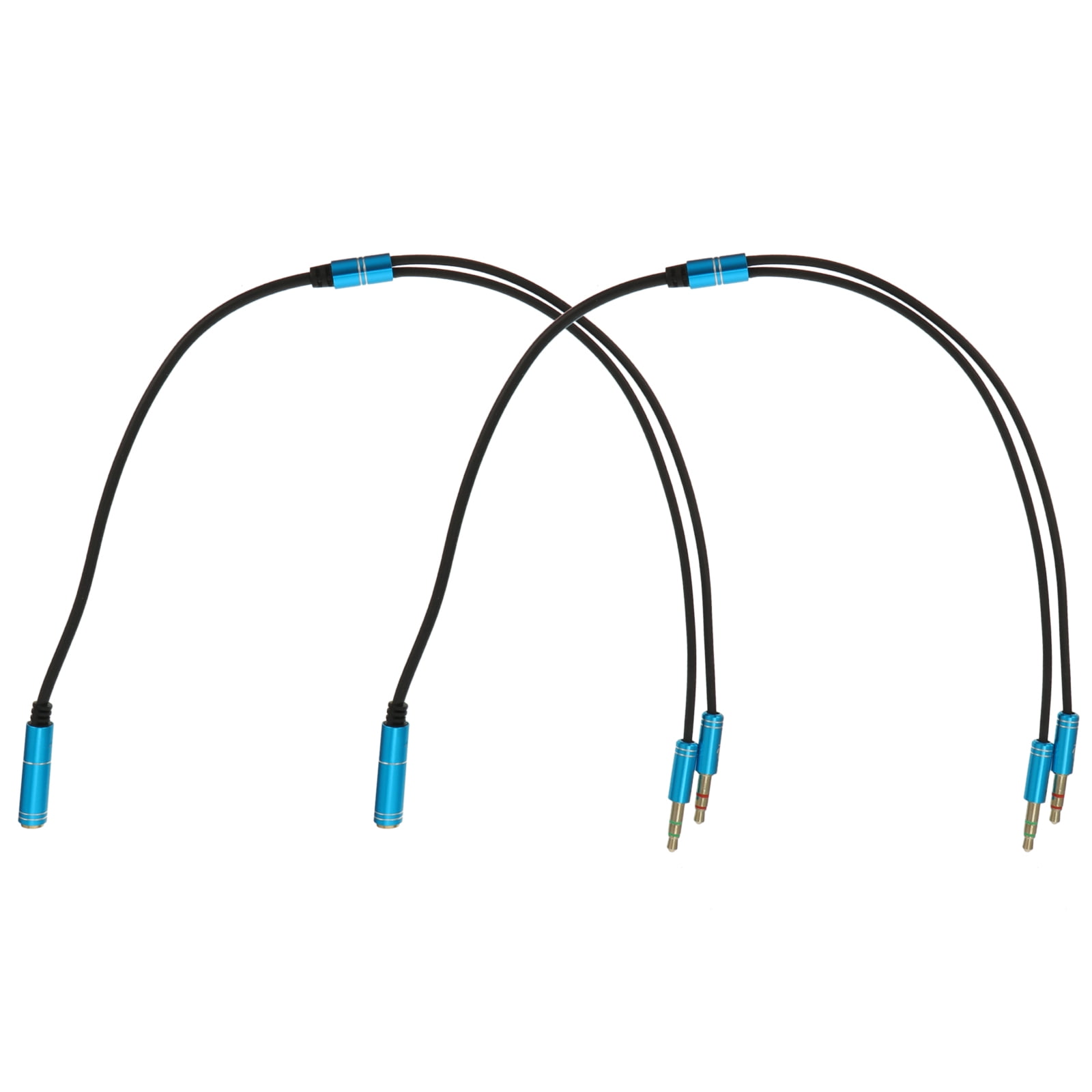 Masteelf 2 Pcs Cables Audio Line Splitter Headphone and Mic Y - Walmart.com