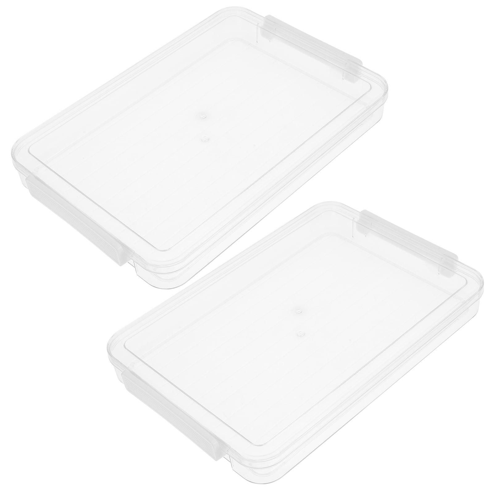 Masteelf 2 Pcs Clear A4 Paper Storage Box With Lids Plastic Stackable ...