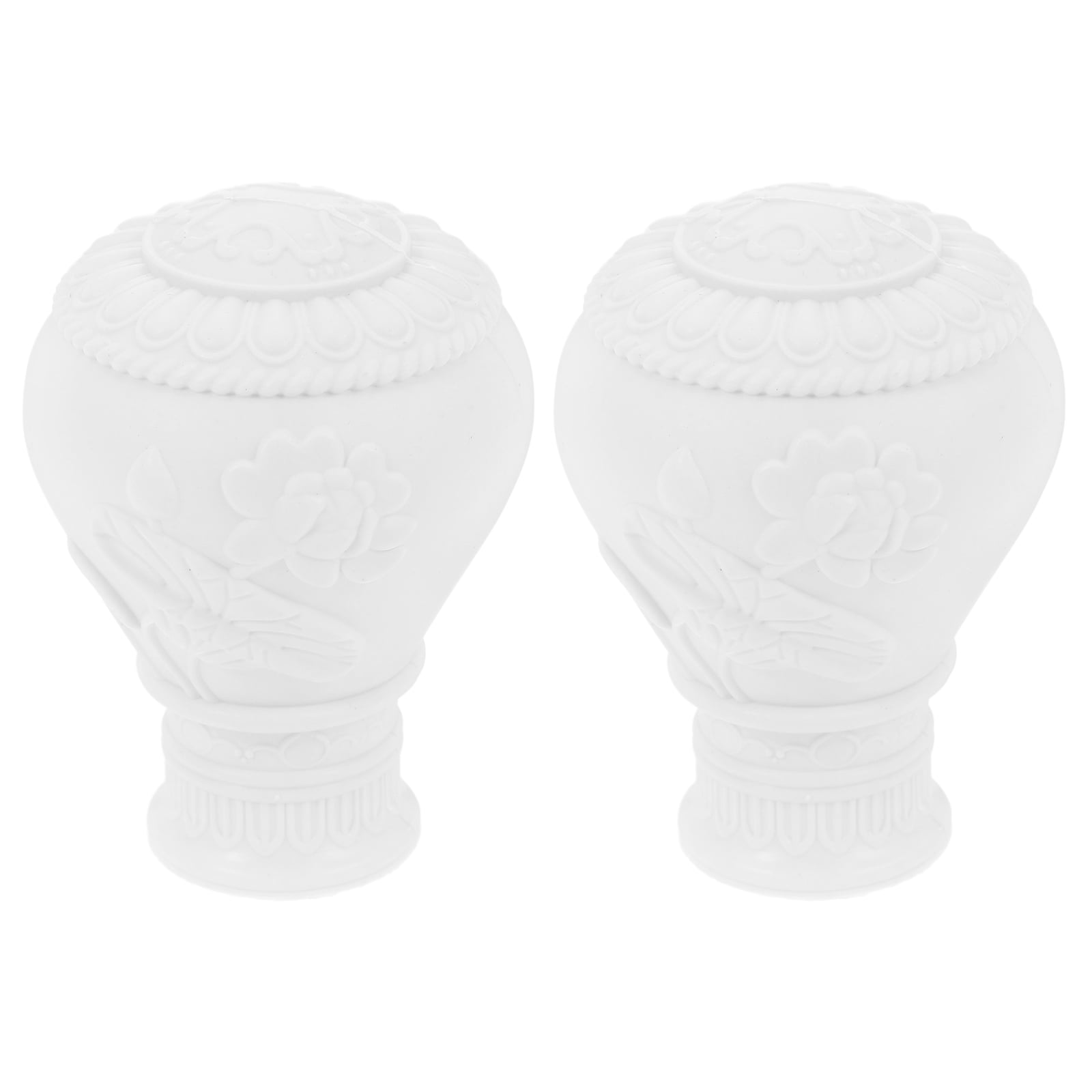 Masteelf 2 Pcs Decorative Window Finials Curtain Rod Ends Only White ...