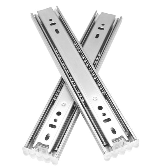 Masteelf 2 Pcs Drawer Rail Steel Ball Slide Hardware 3 Section Side ...