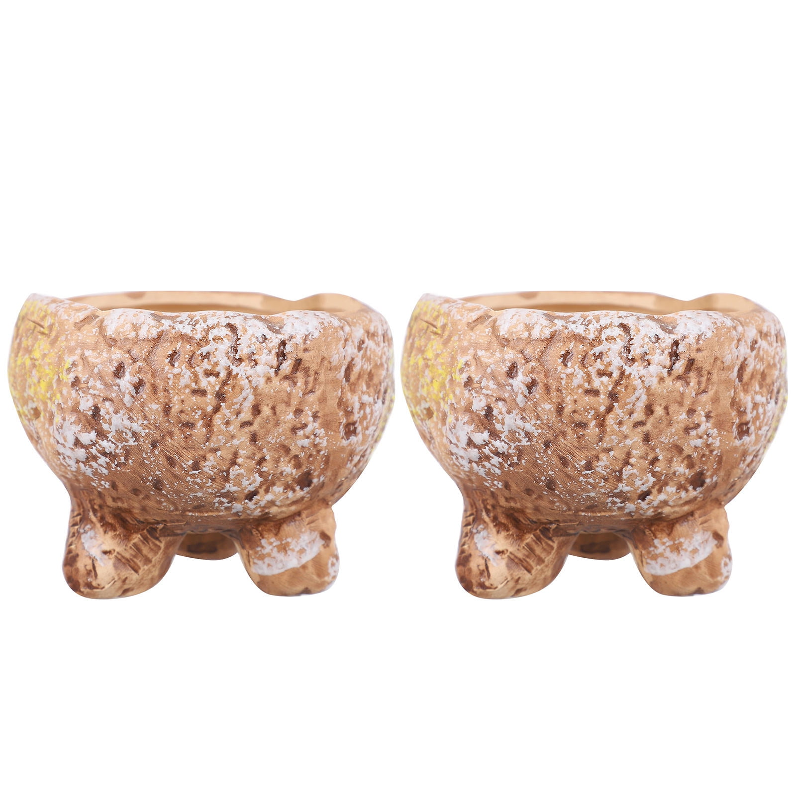 Masteelf 2 Pcs Hand-painted Plain Pottery Flower Pots Cute Planter ...