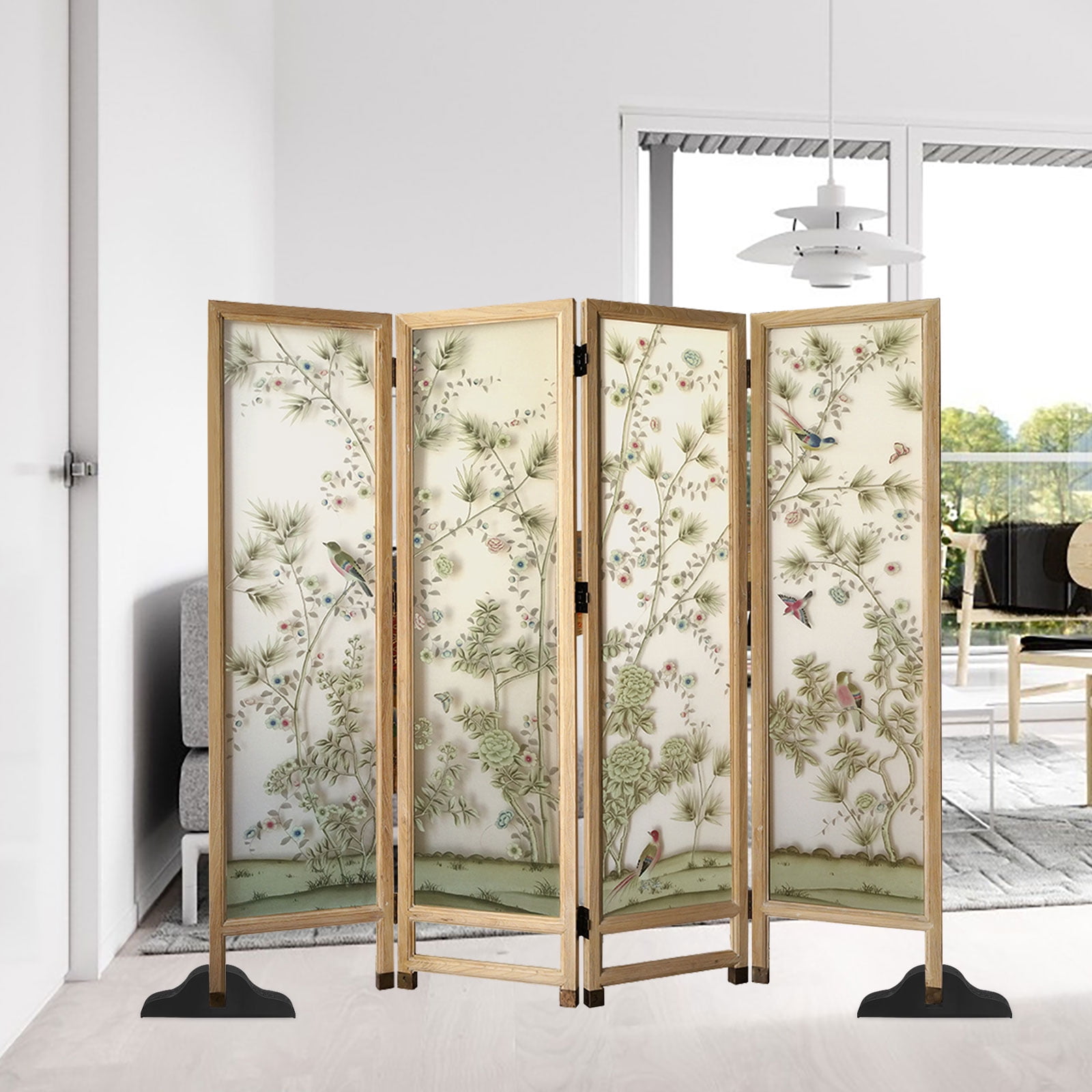 Masteelf 2 Pcs Room Divider Panel Stand Folding Privacy Screen Holder ...