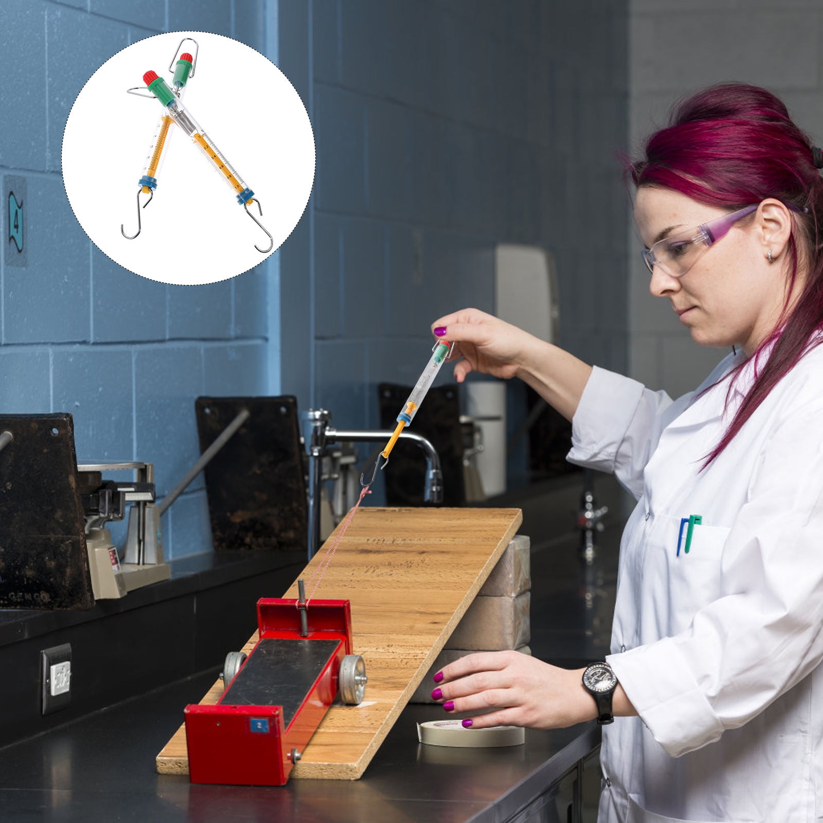 Masteelf 2 Pcs Scientific Spring Scales Dynamometer Dual Labeled ...