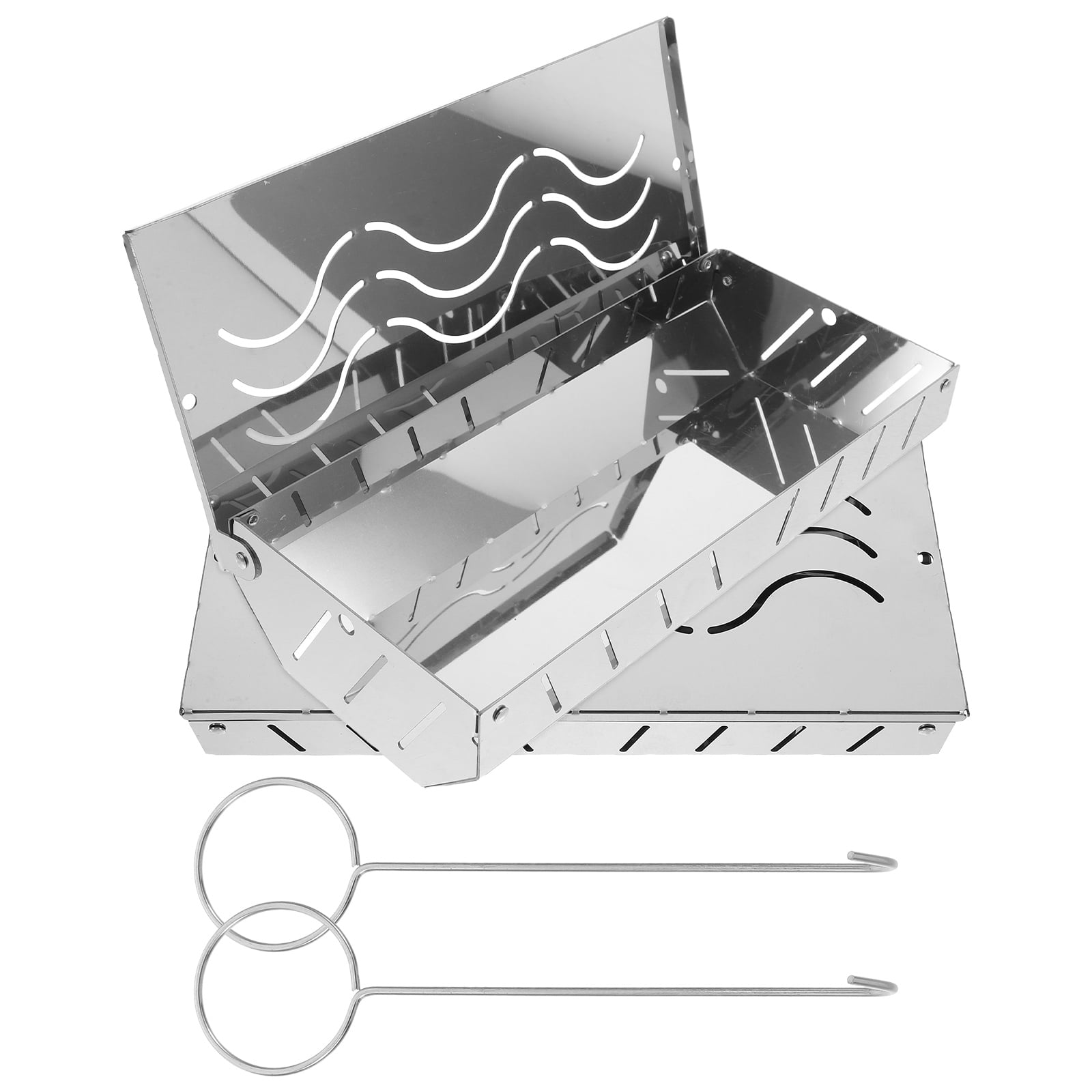 Masteelf 2 Pcs Stainless Steel Gas Grill Smoke Boxes Nonstick Bbq Wood ...