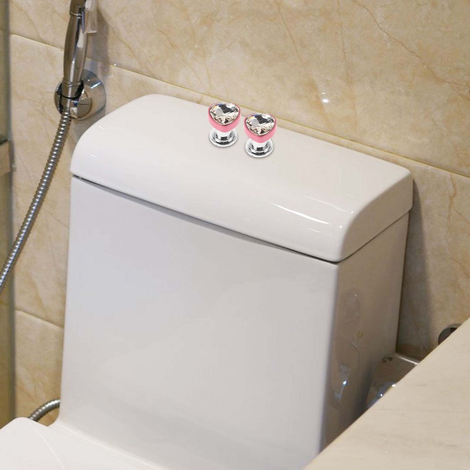 Masteelf 2 Pcs Toilet Button Pusher Heart Shaped Toilet Tank Button ...