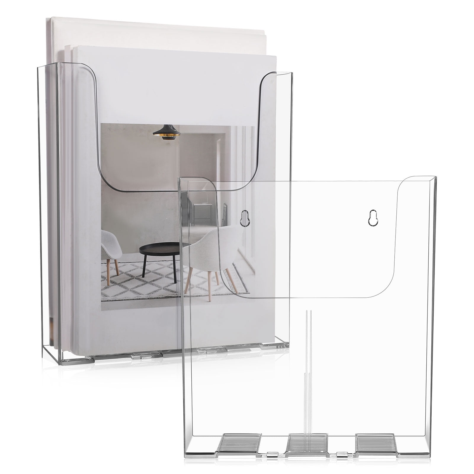 Masteelf 2 Pcs Wall Document Holder A4 Acrylic Wall Hanging File ...