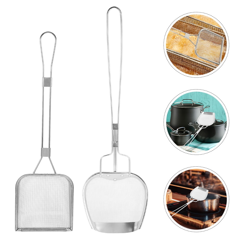 Masteelf 2 Pcs Mesh Skimmer Stainless Steel Colander Spoon Fry Ladle ...