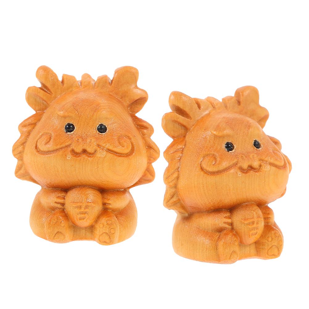 Masteelf 2 Pcs Wood Carving Dragon Ornaments Toothless Collectible ...