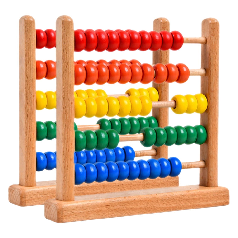 Masteelf 2 Pcs Wooden Abacus for Preschool Math Education Kids Early ...