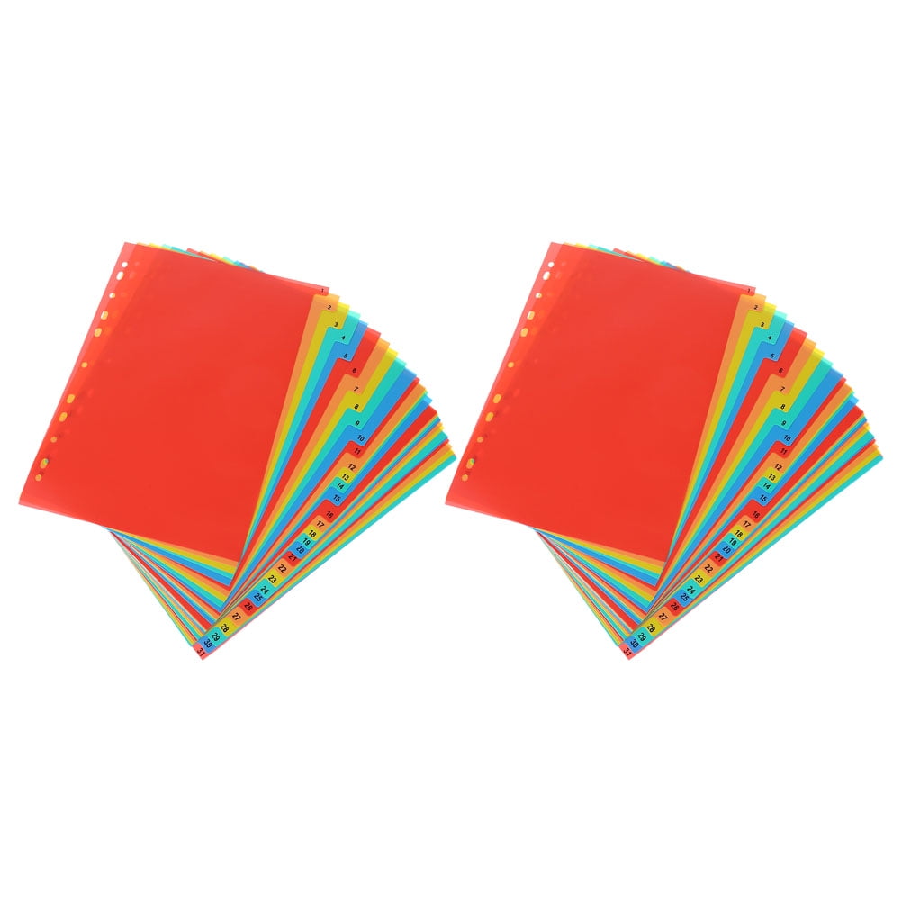 Masteelf 2 Sets A4 Binder Dividers Plastic Daily Dividers Colorful ...