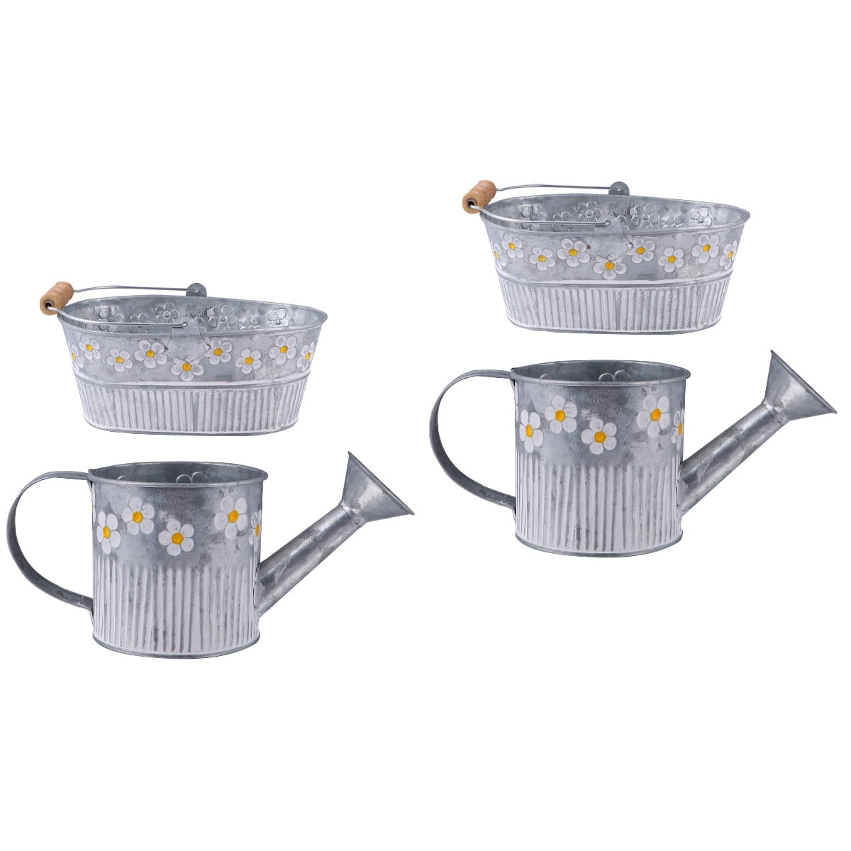 Masteelf 2 Sets Antique Iron Bucket Vintage Flower Pot Delicate Plant ...