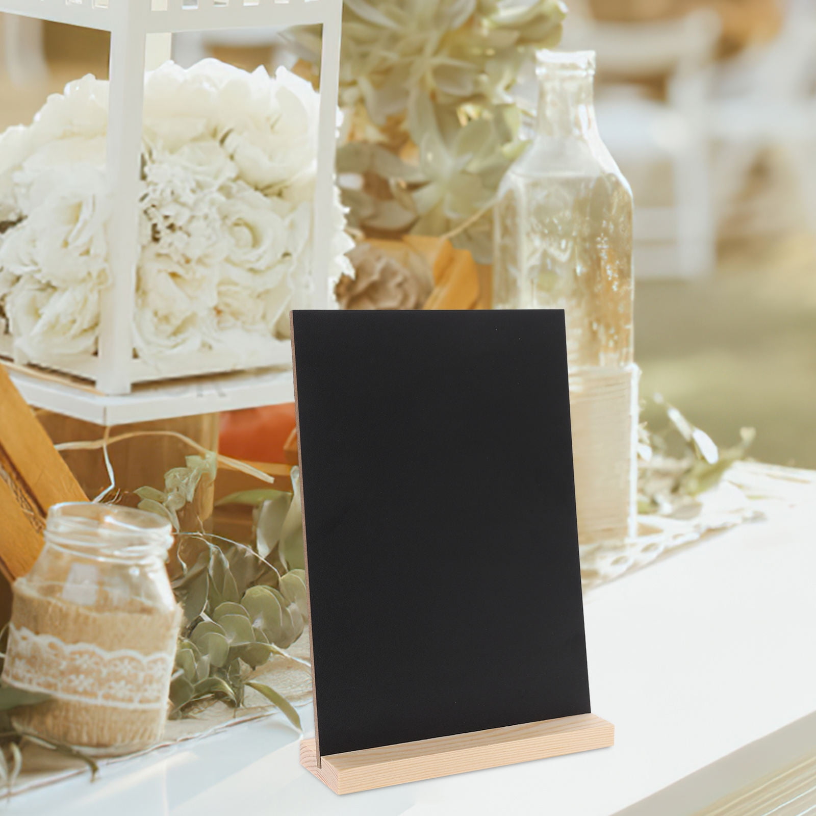 Masteelf 2 Sets Of Chalkboard Desktop Menu Board with Wooden Base Food ...