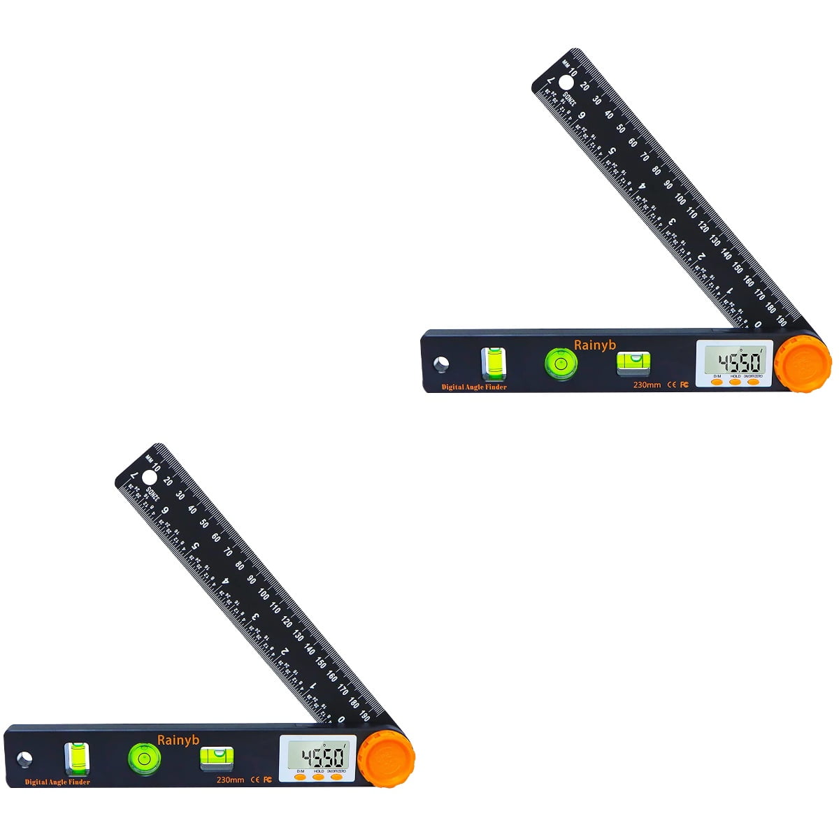 Masteelf 2 Sets Digital Angle Finder 4 in 1 Digital Protractor Ruler ...