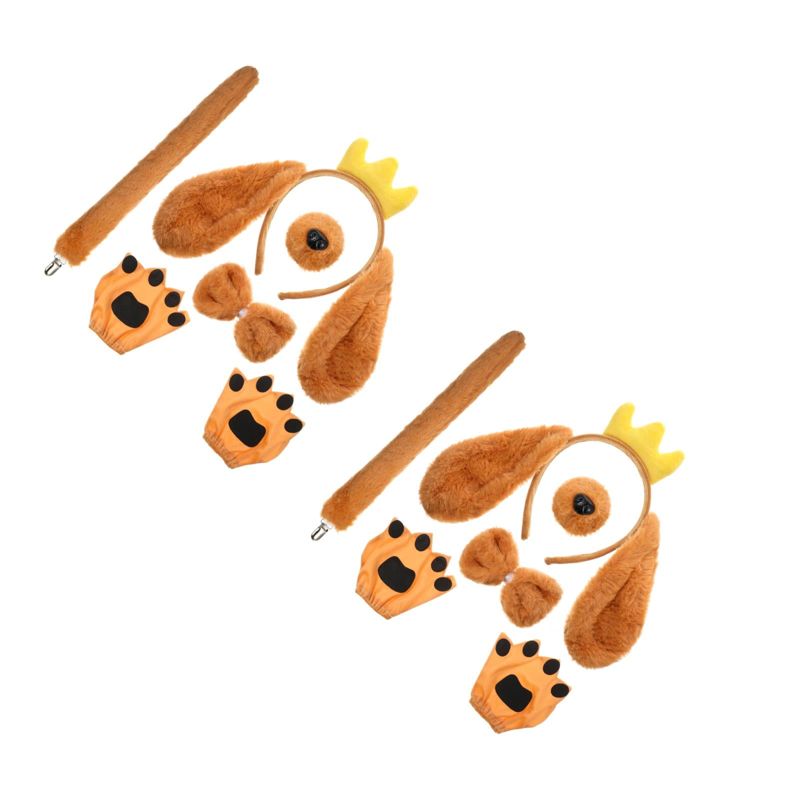 Masteelf 2 Sets Dog Ears Costume Headband Fake Dog Nose Prop Tail ...