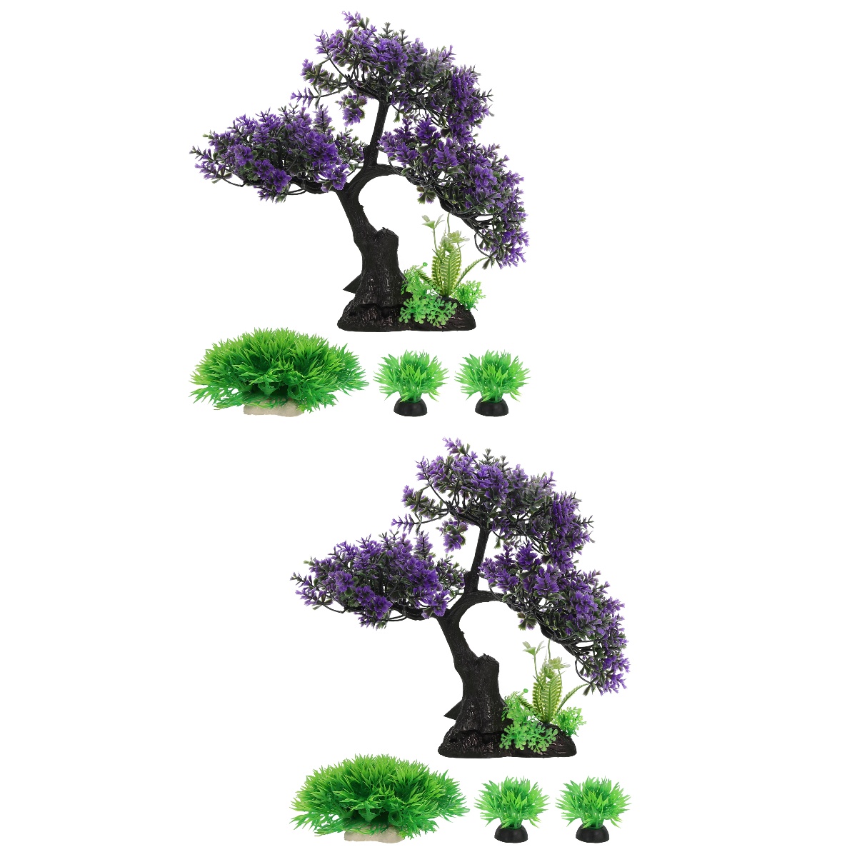 Masteelf 2 Sets Fish Tank Fake Tree Artificial Water Plants Aquarium ...